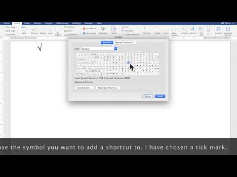 How to add keyboard shortcuts for inserting symbols in Ms. Word 2016 on a Mac?