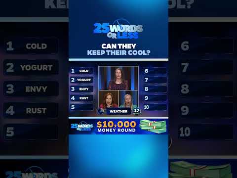If they guess all 10 words in under 60 seconds they'll go home with $10K! #25wordsorless #gameshow
