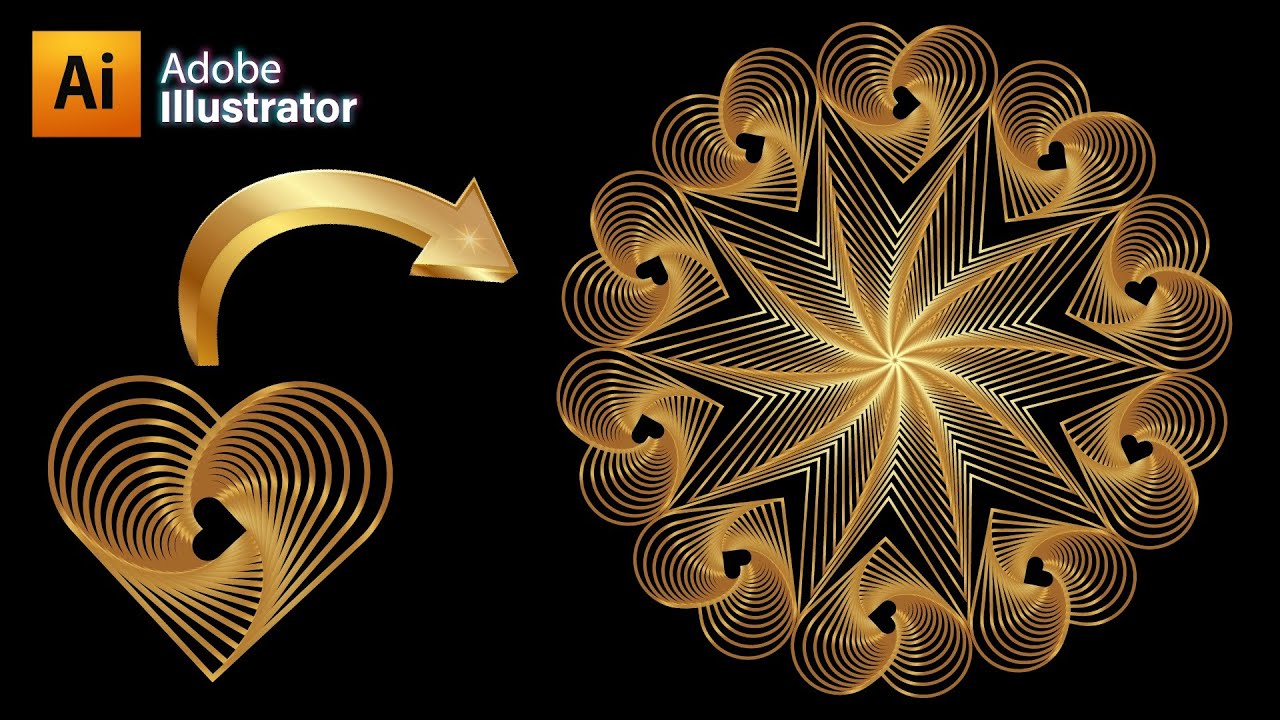 How To Make Geometric Heart  Design | Adobe Illustrator CC Tutorial
