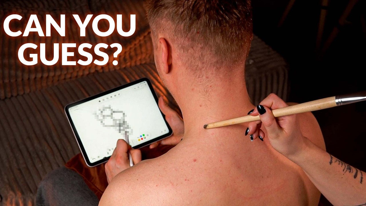 ASMR Back Tracing & Sensory Game 🧠 Can He Guess the Drawing?