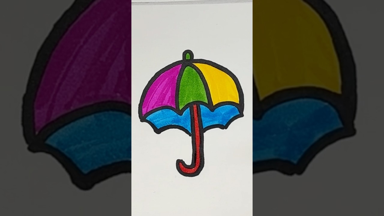 Easy umbrella art drawing ideas for kids #viral #trending #shorts #ytshorts