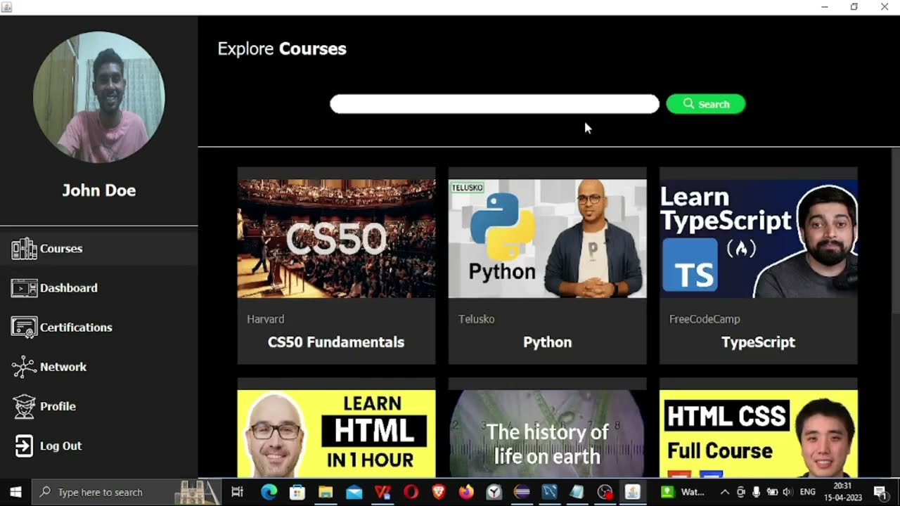 Sentient.Edu - Learning Platform Application | Java MySQL