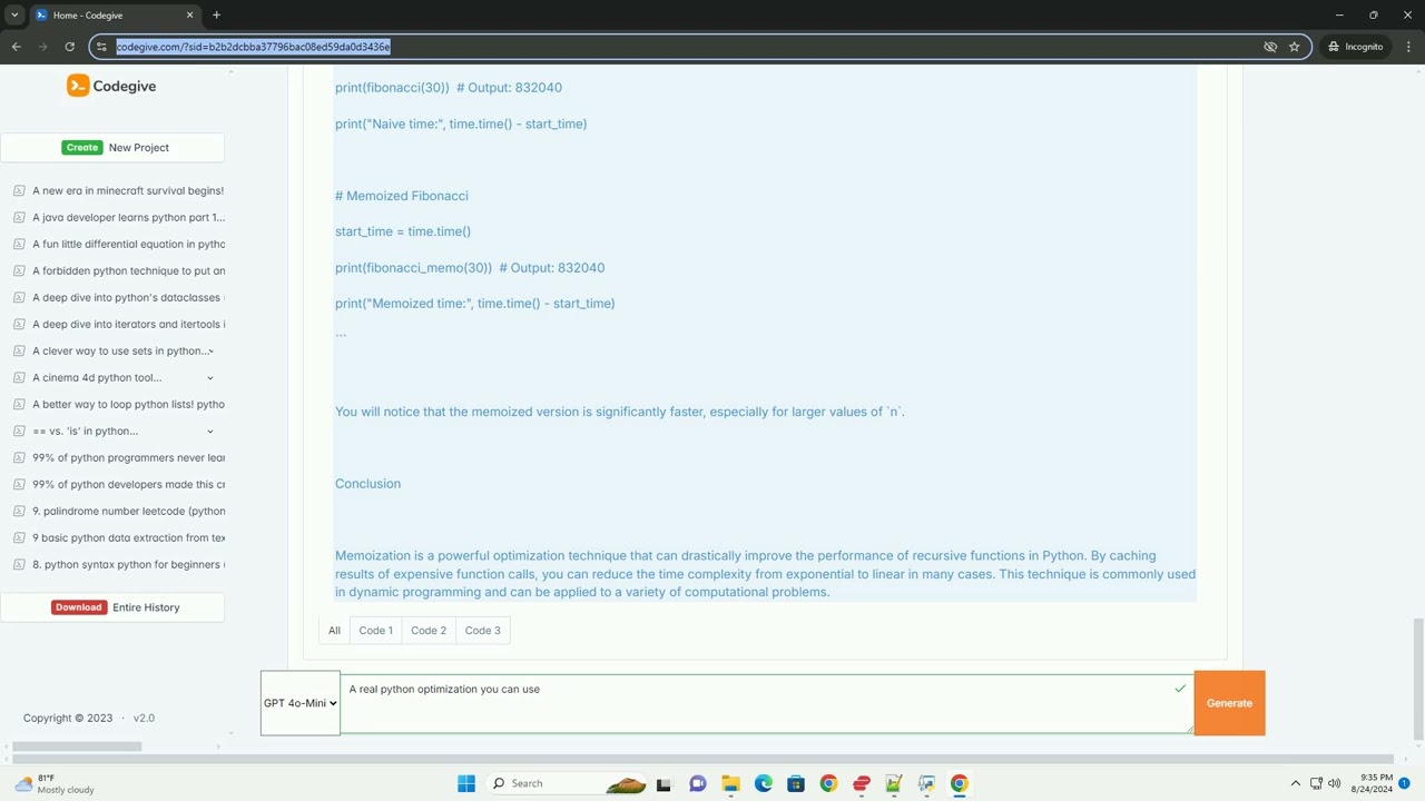 A real python optimization you can use