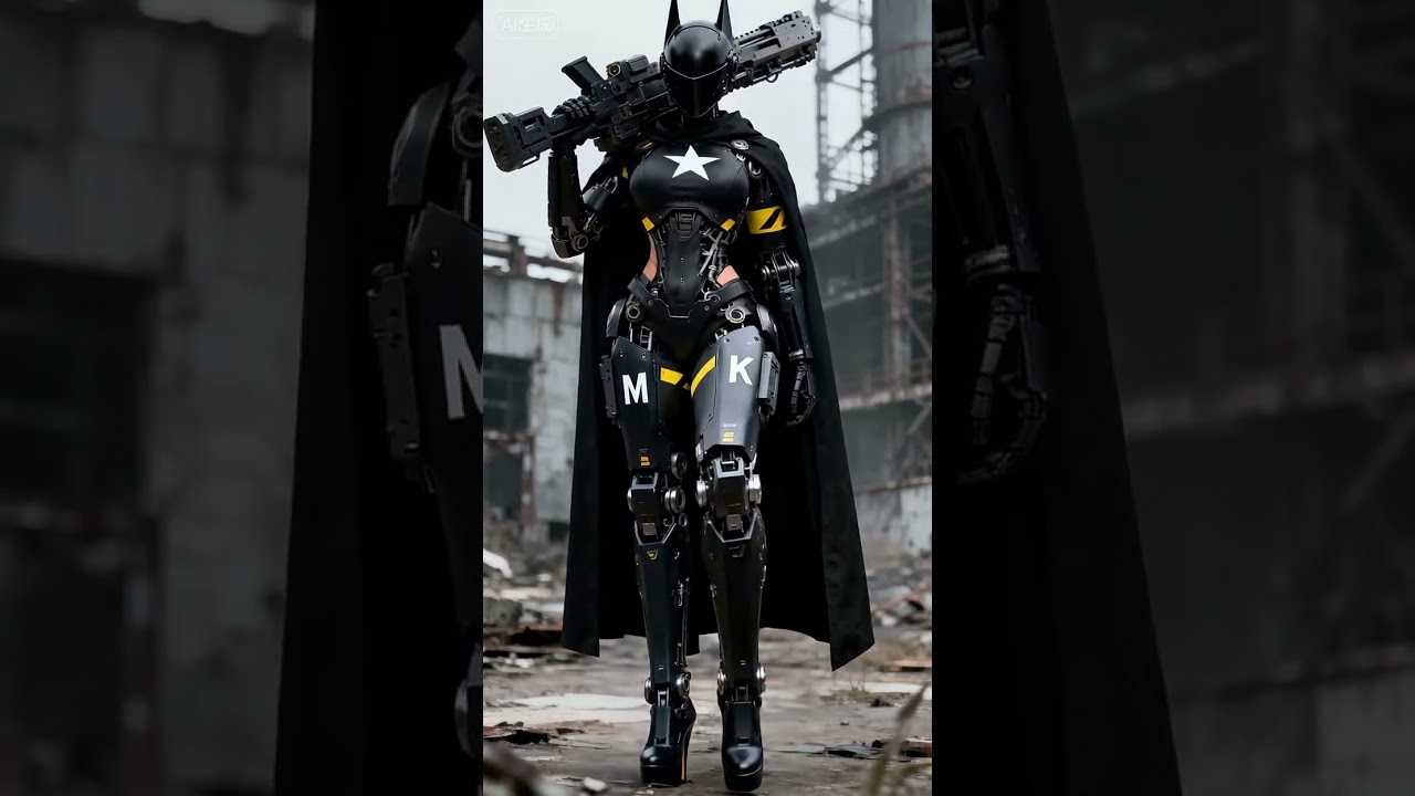CATEYES in combat robot version ~ black bionic suit #robot #cat #ai #humanoid