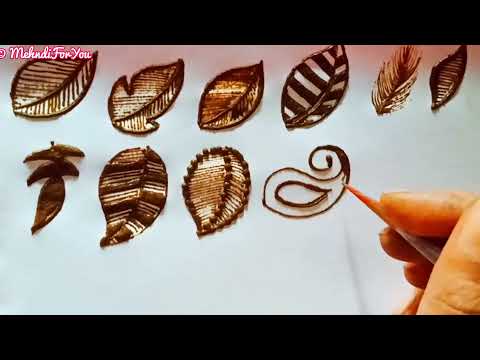 Leaves mehndi design || Beginners mehndi || Different types of leaf mehndi
