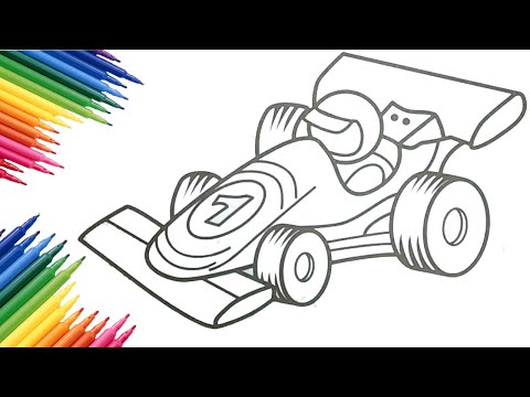 Sports Car Colouring Pages Cars For Kids How to Colour A Car | Learn with Colours
