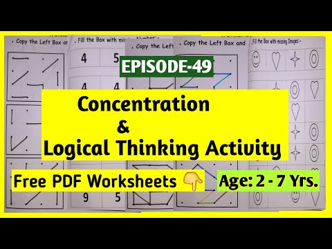 Free Worksheets on Concentration and Logical Activity For Kids// Brain Booster// Brain Teaser//2021