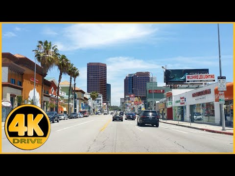 Driving Tour of Wilshire Blvd (Santa Monica to Brentwood) [4K]