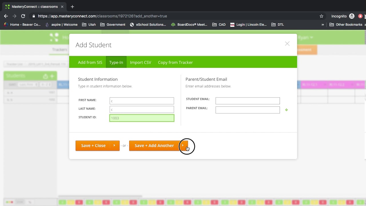 Mastery Connect: Creating a Tracker