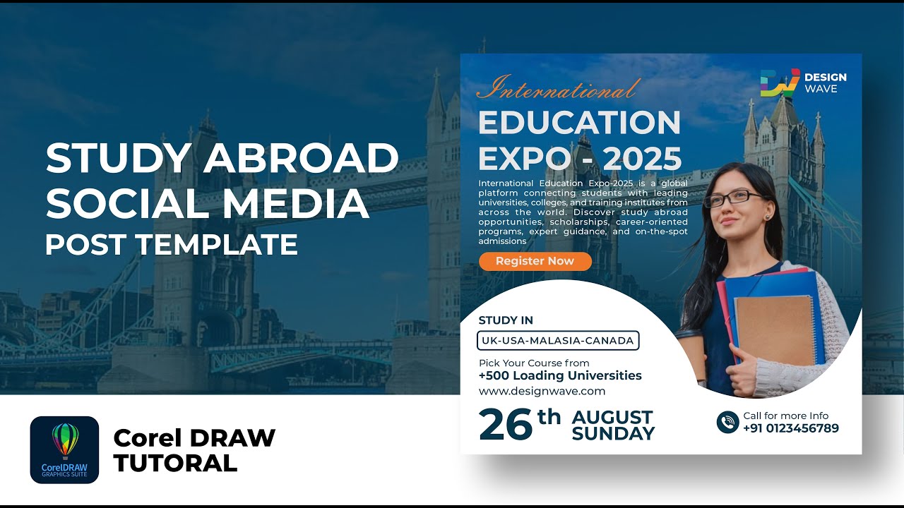 Study Abroad Post Template FREE – Graphic Designers Must Watch!