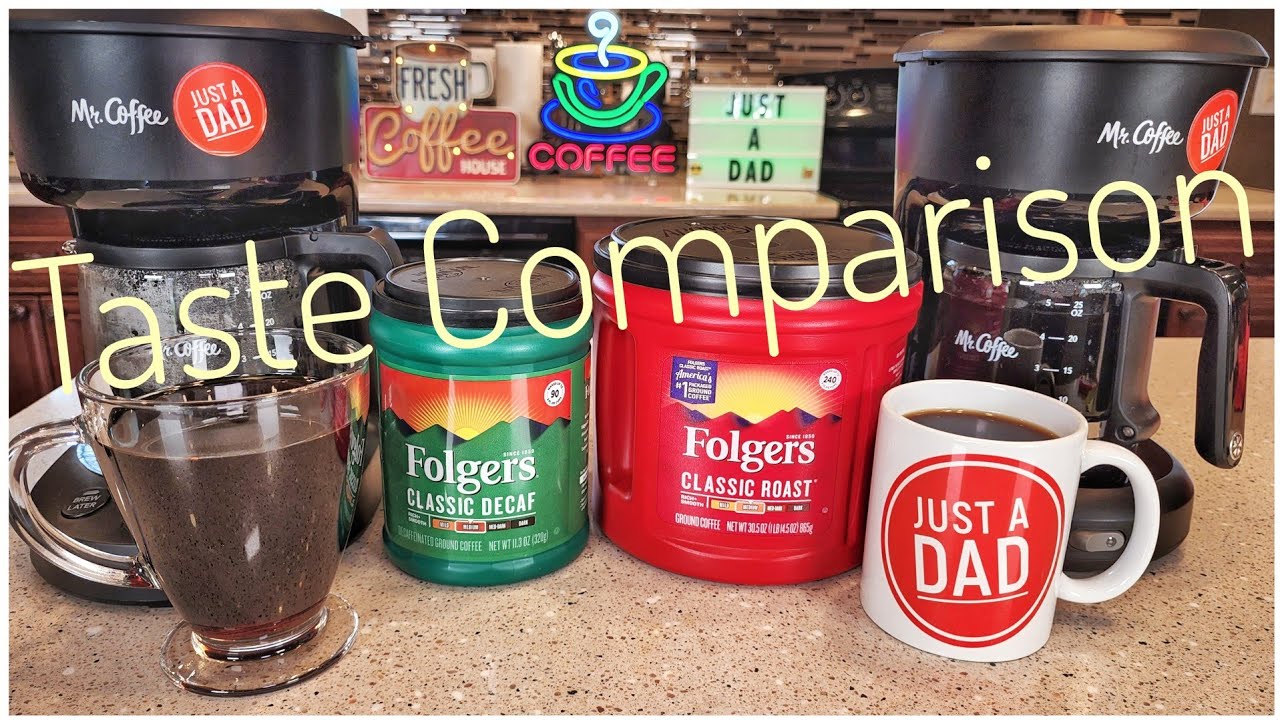 FOLGERS Decaf Classic Roast Medium Roast Ground Coffee Taste Test Comparison Review
