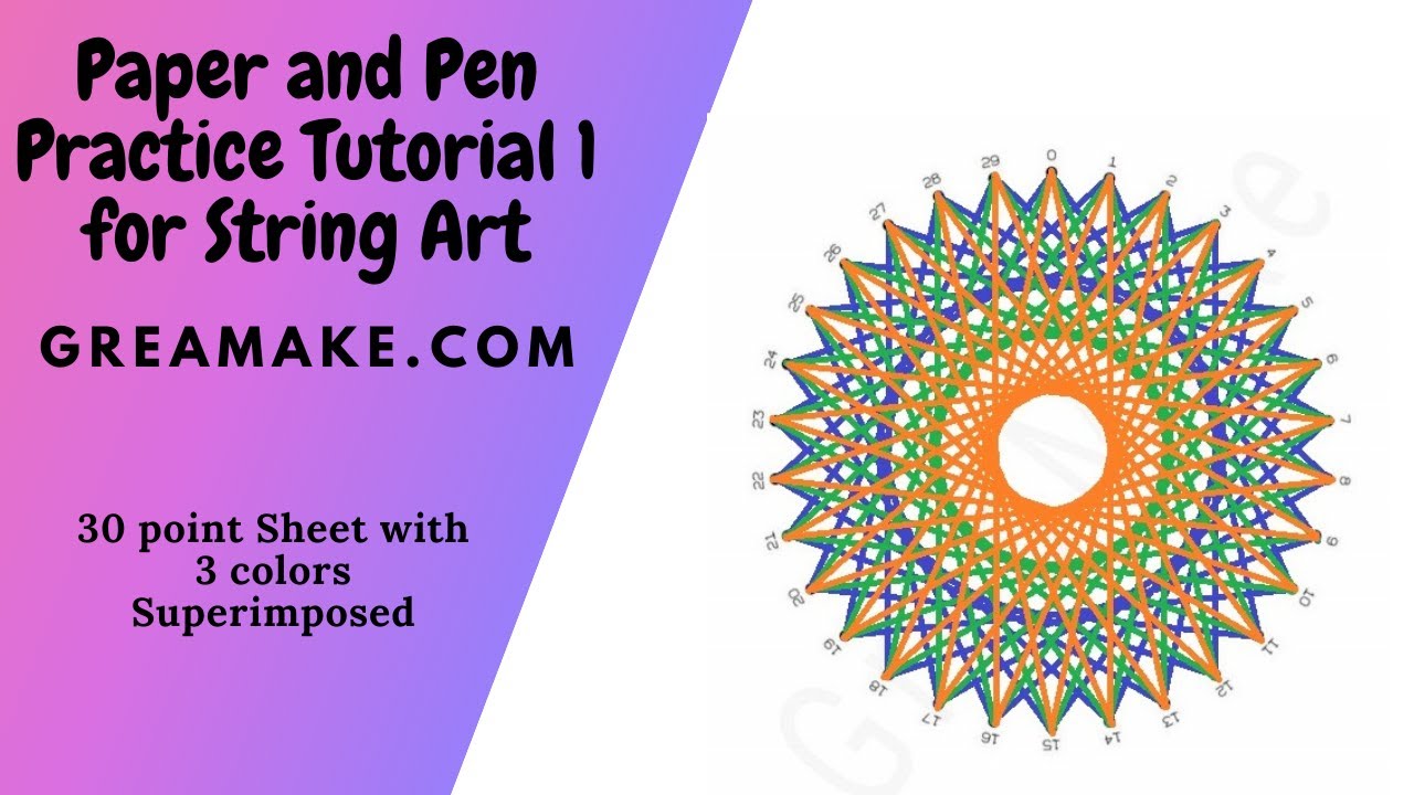 String Art Practice Paper Pen  ADD Patterns Math STEM Activity Tutorial 1