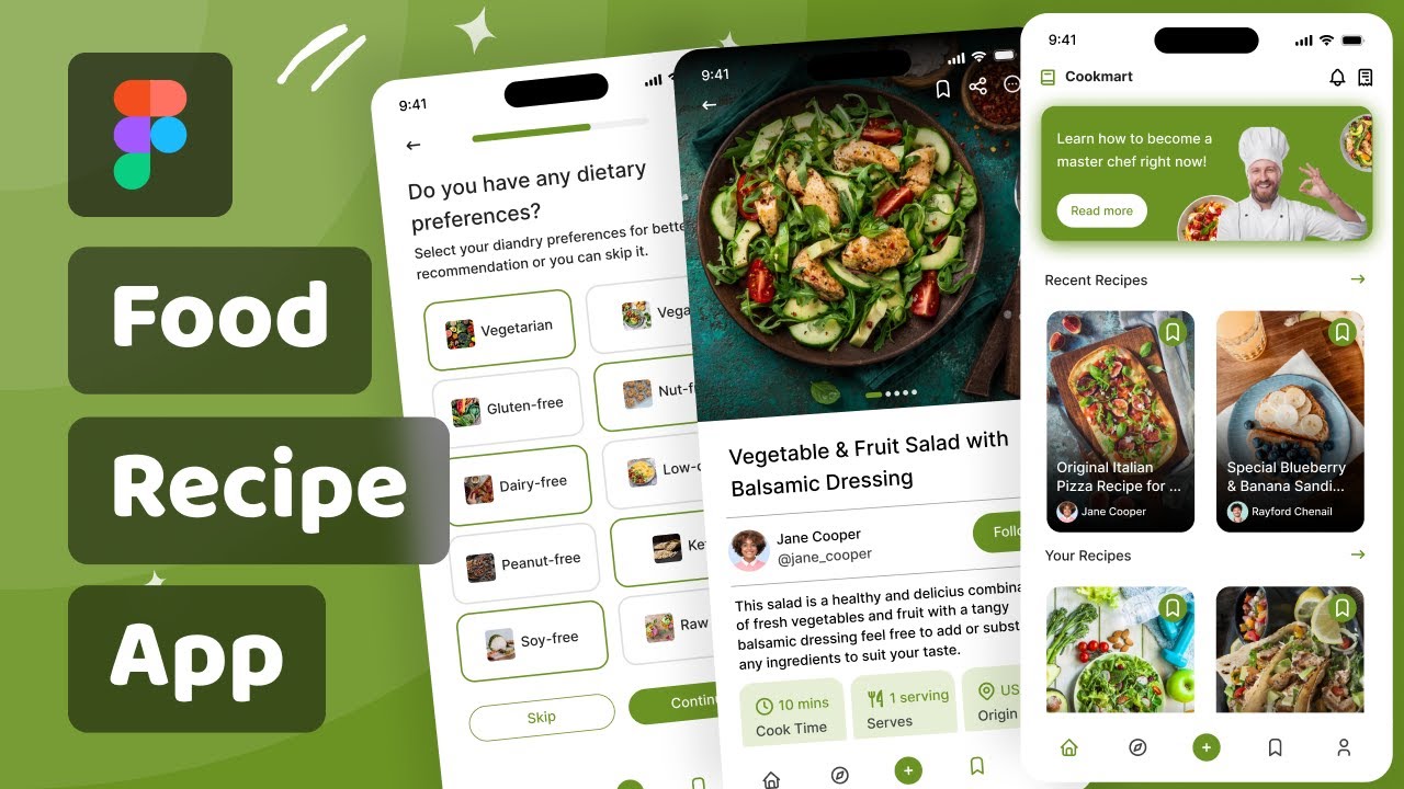 Designing a Delicious Food Recipe App Layout in Figma: Mastering Figma for a Professional Look