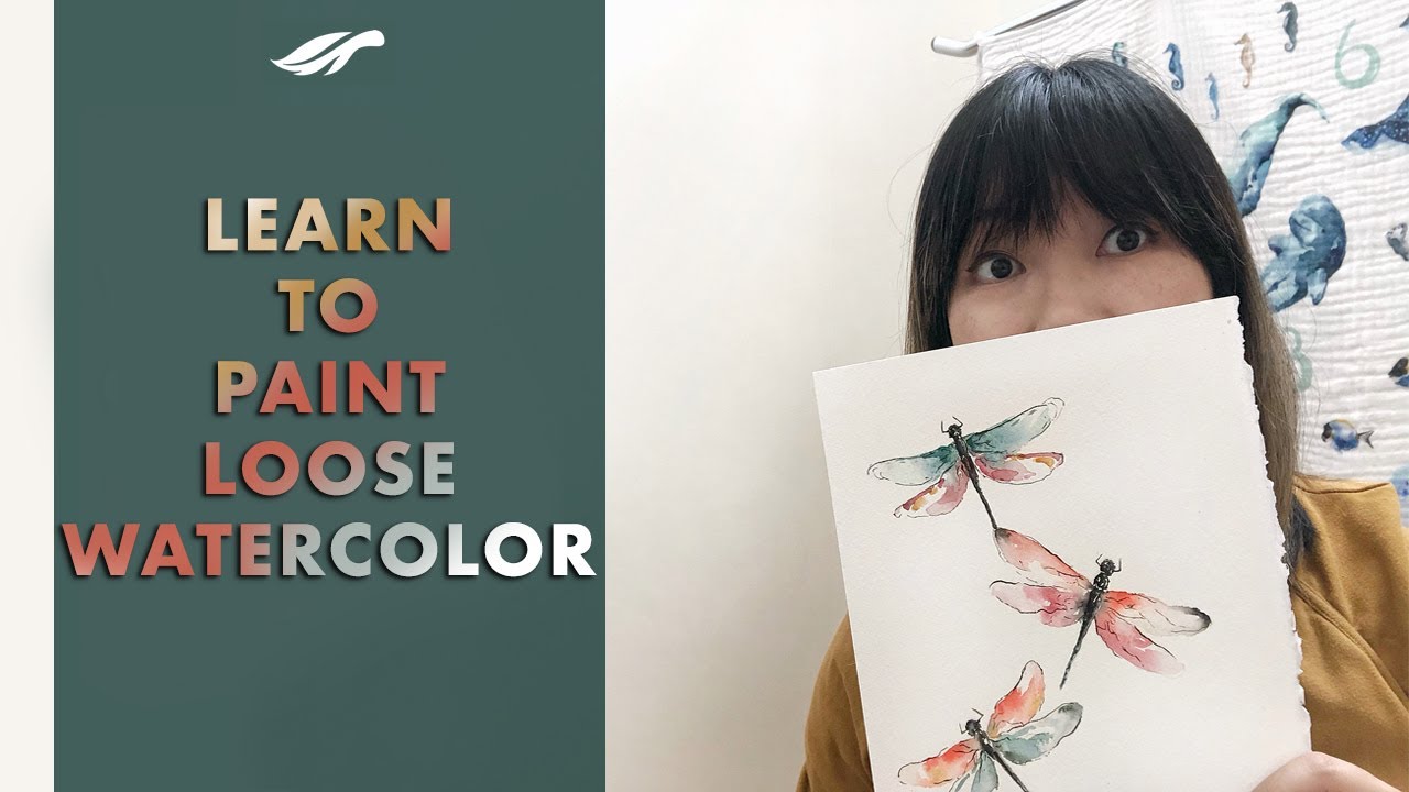 Watercolor Tutorial - How to Paint Watercolor Dragonfly in a Loose Painting Style