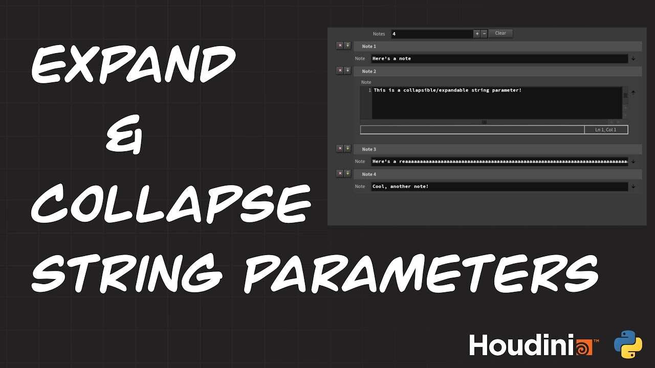 Expand & Collapse String Parameters in Houdini