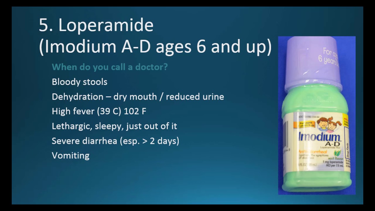 5. loperamide (Imodium A-D Liquid) Which antidiarrheal is best?