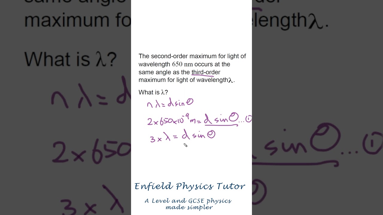 How to quickly find wavelength for a diffraction grating - using  nλ=dsinθ
