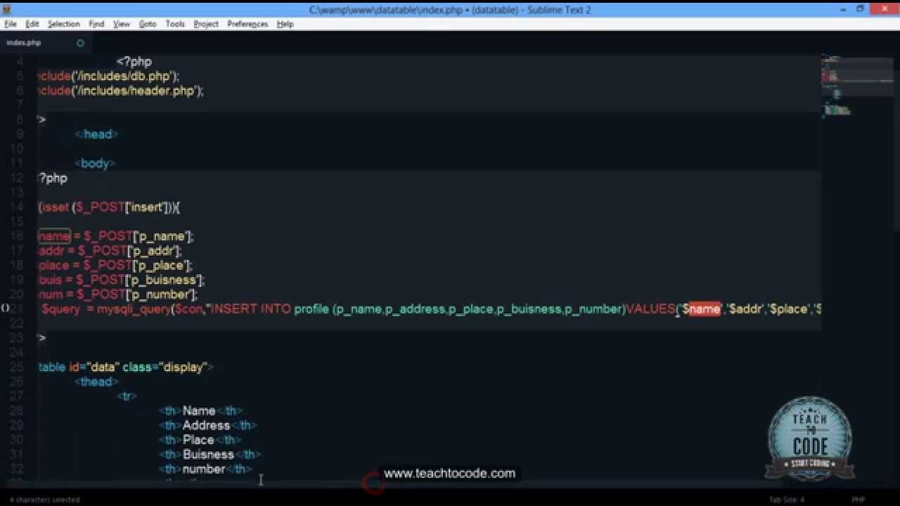 dynamic data table(grid) using php , mysql and data table plugin