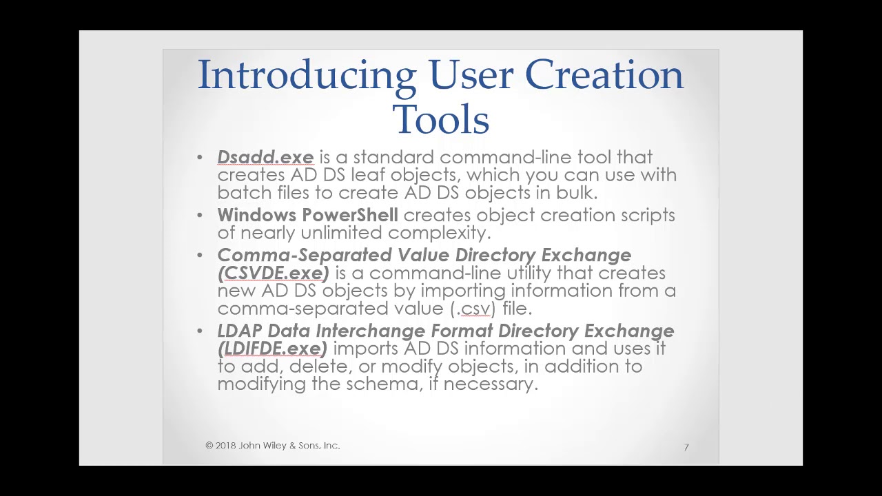 70-742 Lesson 2 Creating and Managing Active Directory Users and Computers