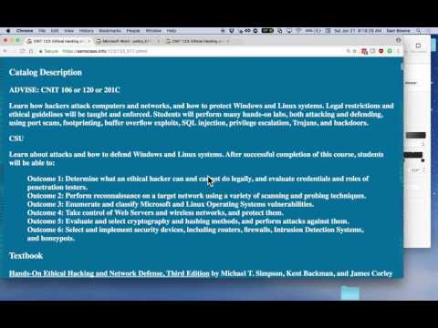 CNIT 123: Security Training at CCSF