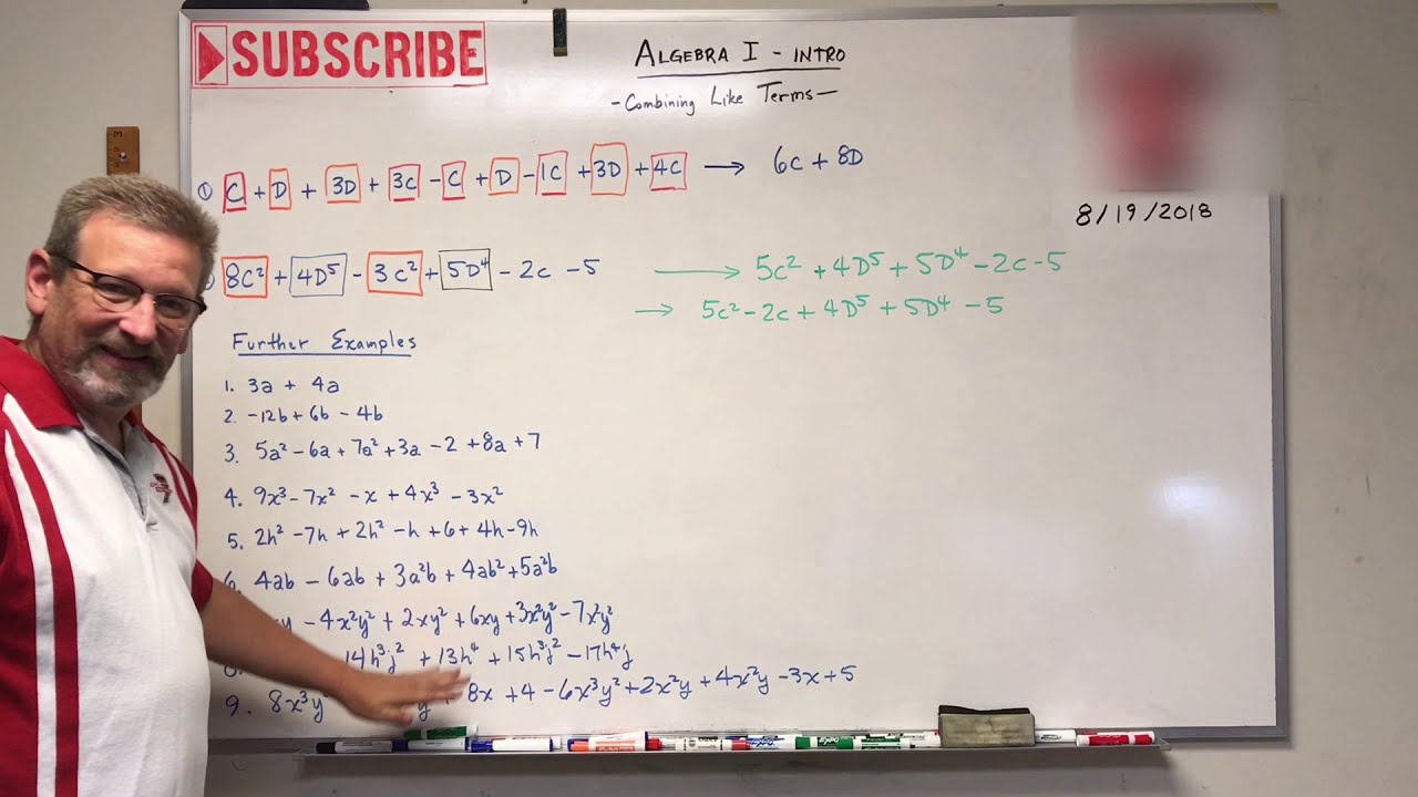 Algebra 1: Lesson 9 - Combining Like Terms