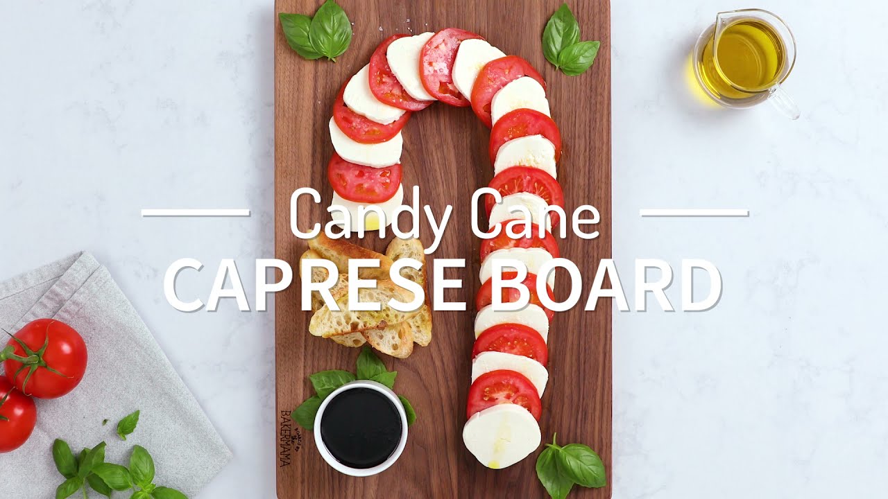 Candy Cane Caprese Board