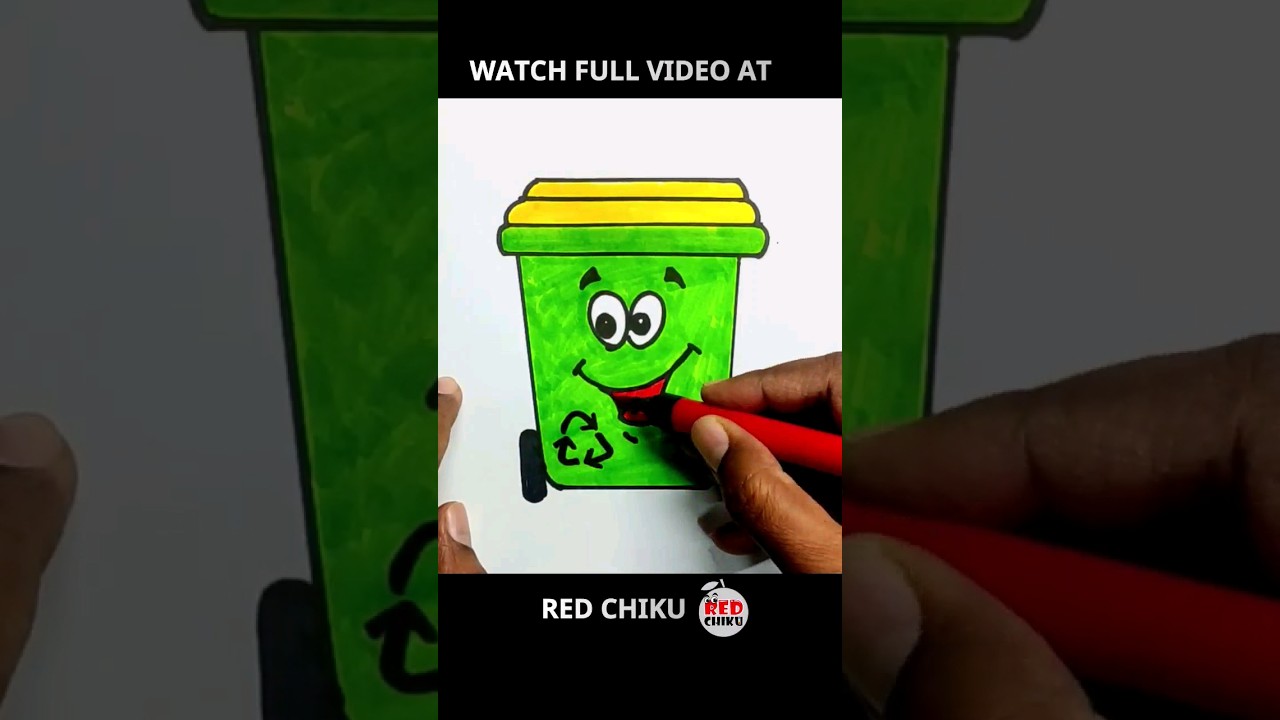How To Draw Recycle bin || Easy Recycle Bin Drawing #shorts #shortvideo