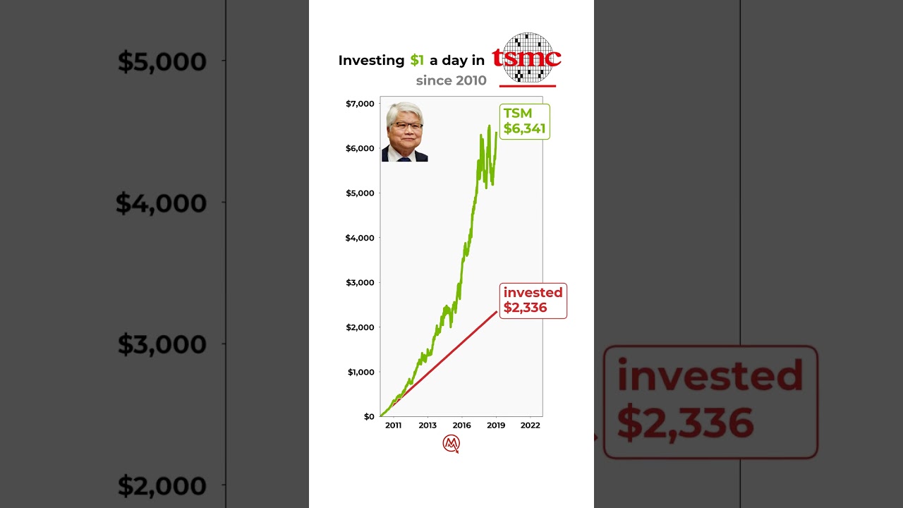POV: You invested $1/day in Taiwan Semiconductor Manufacturing Company📈🔥 #investments #stockmarket
