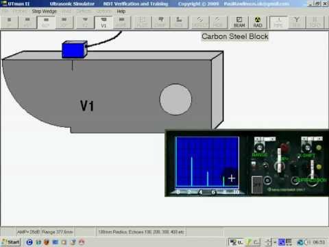 Angle Probe using the V1 calibration block