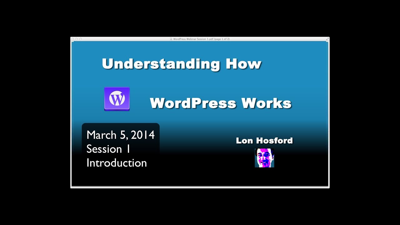 Wordpress Session 1 Introduction