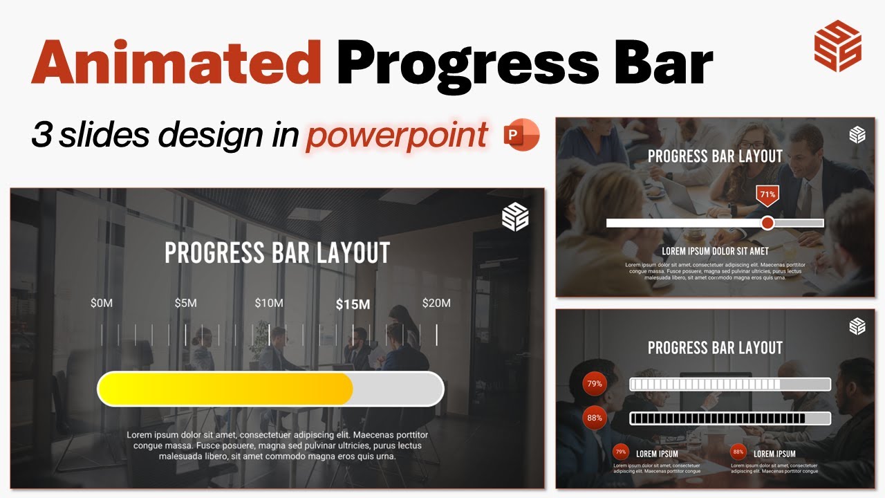 Animated PowerPoint Progress Bar Slides Design Tutorial | by @ssslides