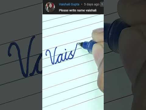 “Vaishali” How to Write Your Name in Cursive Writing | #shorts