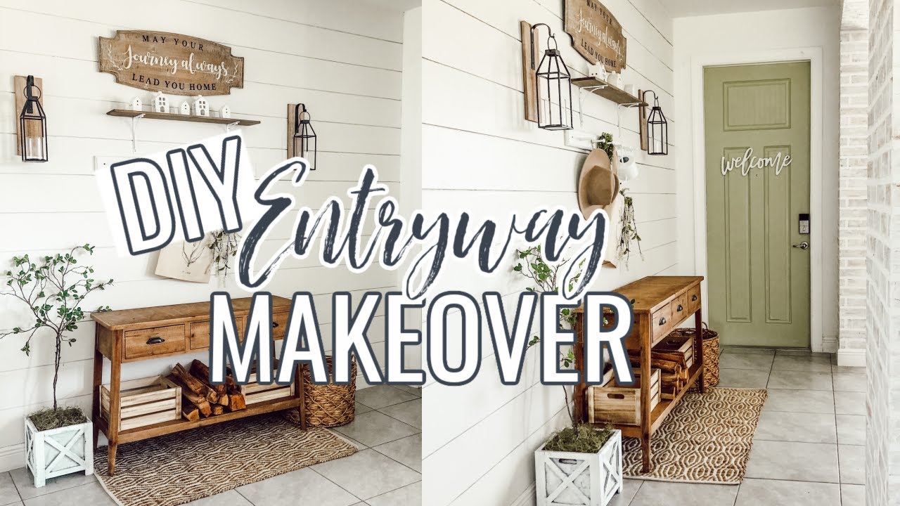 DIY ENTRYWAY MAKEOVER ON A BUDGET | Decorating Ideas | Modern Farmhouse entryway | Entryway DIY