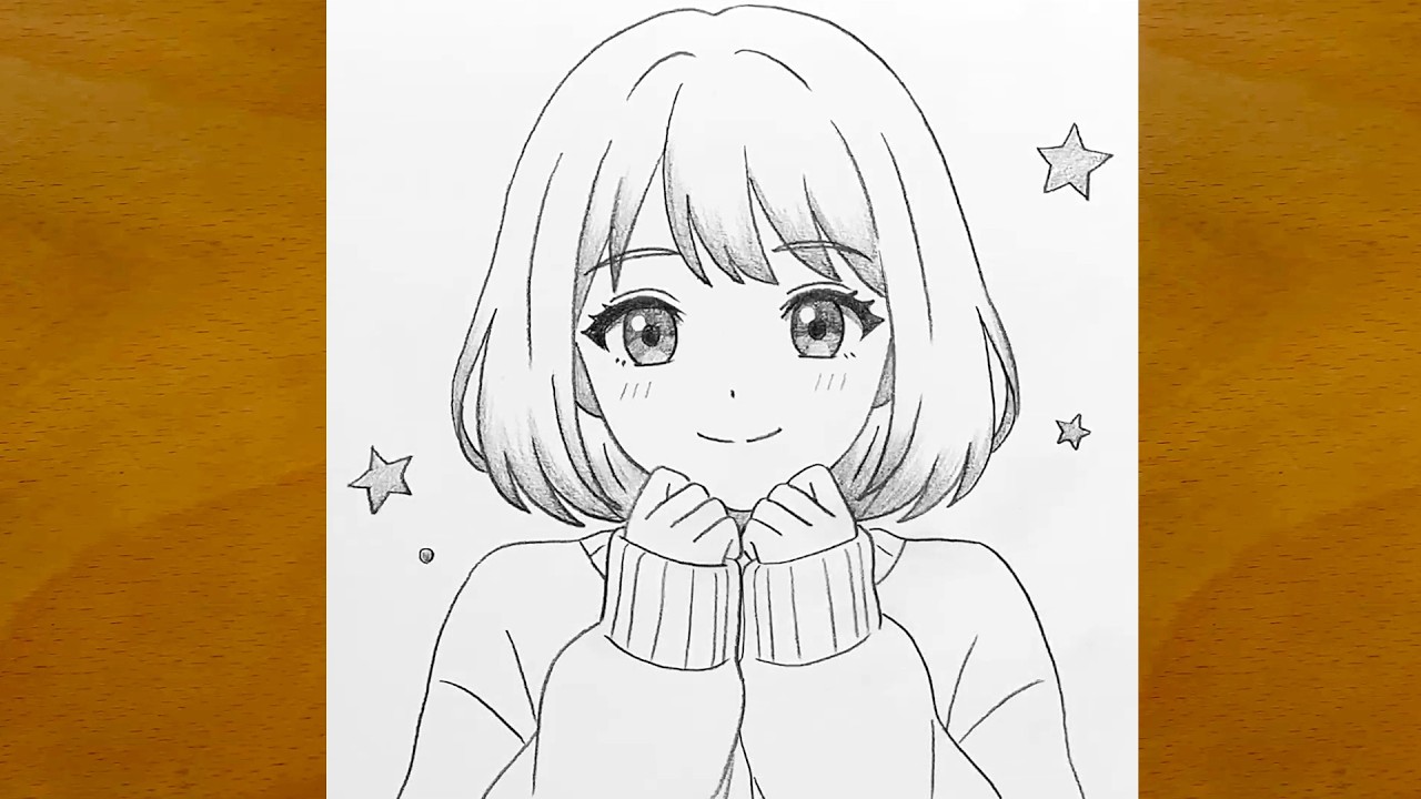 How to Draw Anime Step by Step | Cute Girl Pencil Sketch