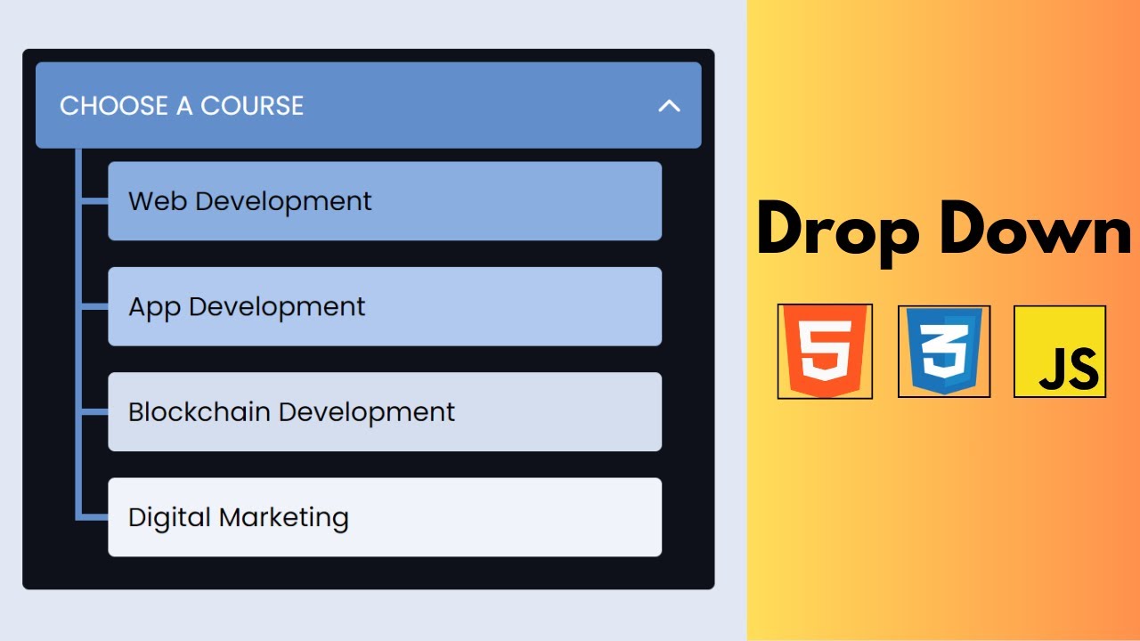 How to Create an Animated Drop Down List using HTML CSS & JavaScript.