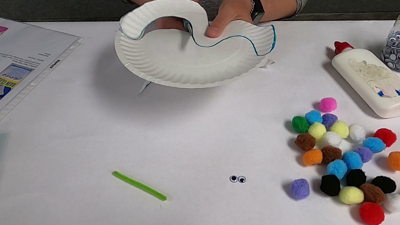 Make a paper plate worm or caterpillar