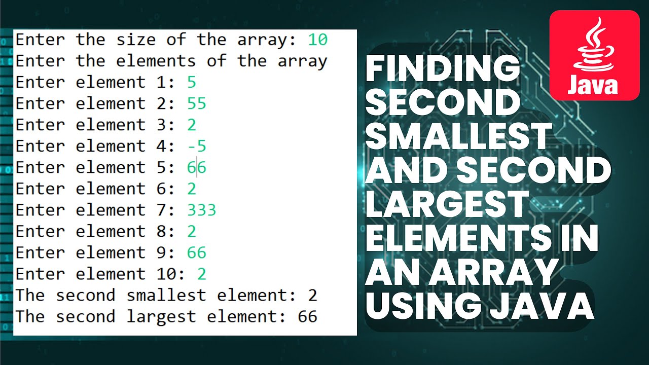 Develop a Java program that determines the second smallest and second largest elements in the array.
