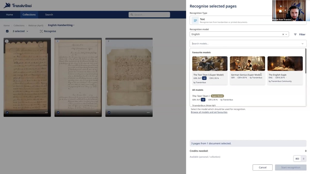 Transkribus Webinar for Beginners (English)