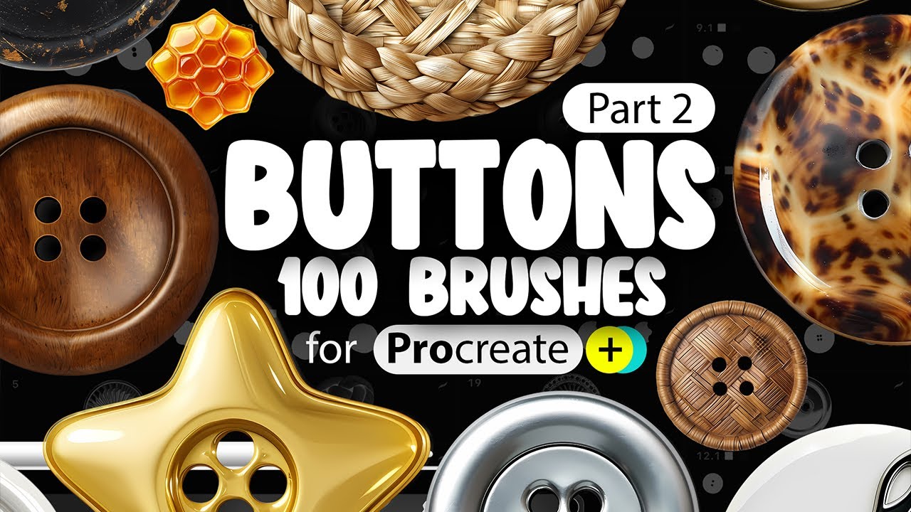 Buttons Brushes for Procreate 🔥