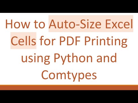 How to Auto-Size Excel Cells for PDF Printing using Python and Comtypes