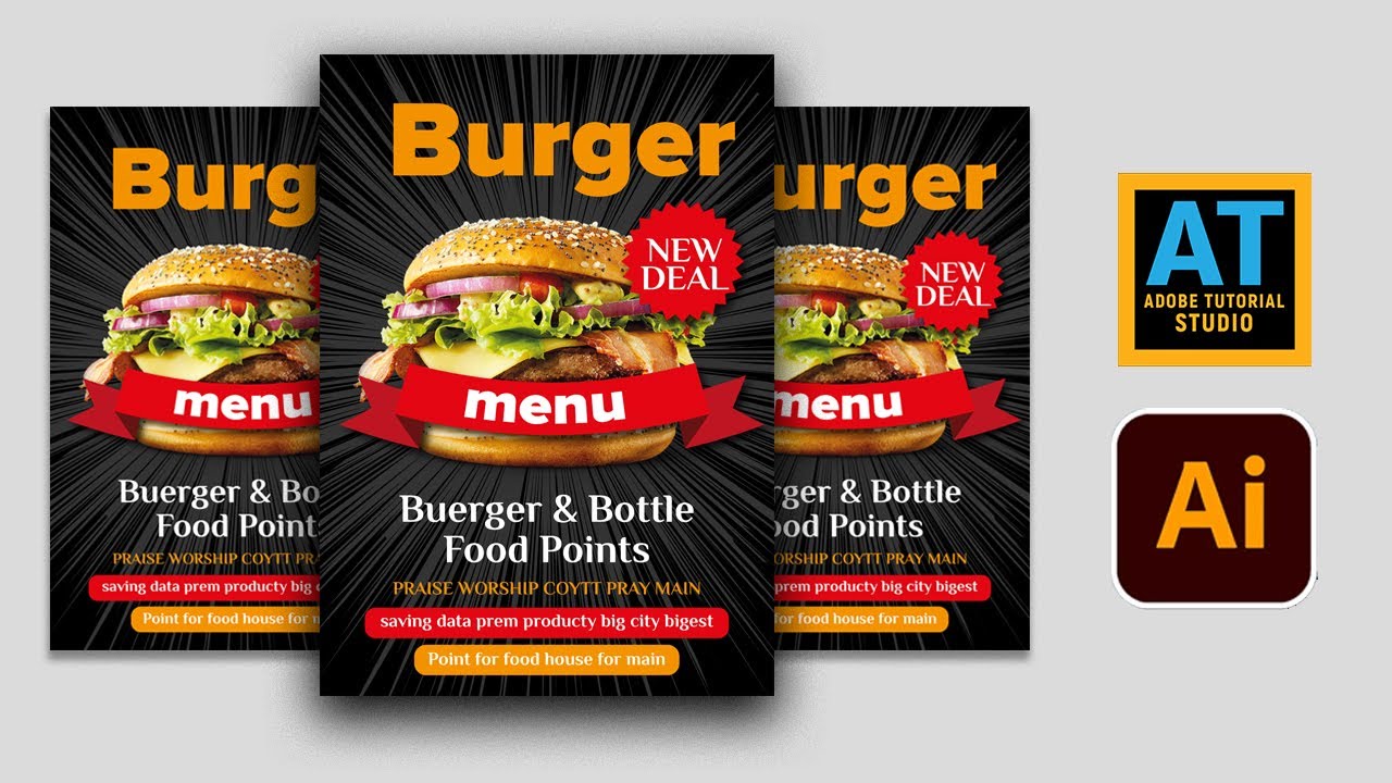 Adobe Illustrator - Fast Food Restaurant Flyer Template