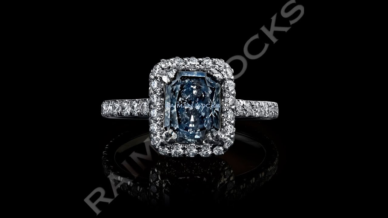 1.55ct Natural Fancy Grey Blue Diamond Engagement Ring by Raiman Rocks