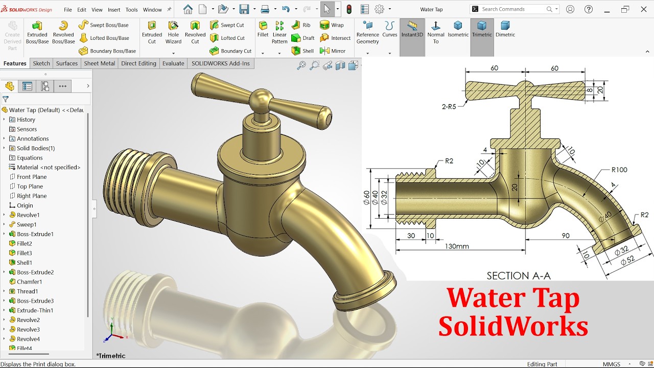 SolidWorks Tutorial-Water tap Modeling