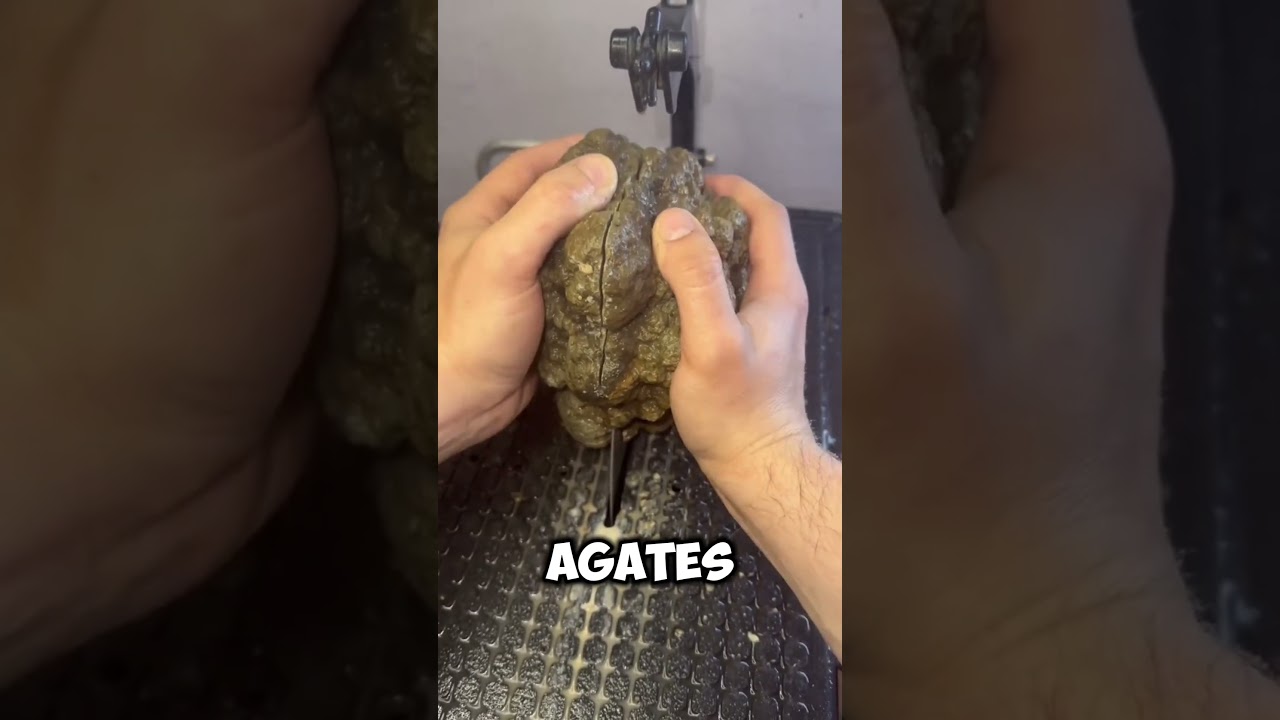 What’s inside this GIANT madagascar geode? @kainescrystals #agate #shorts #geodes