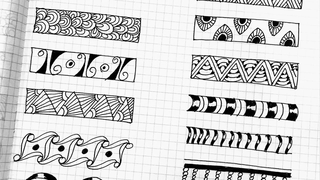 #zentangle #mandala #borders Learn 20 Zentangle border patterns | step by step tutorial