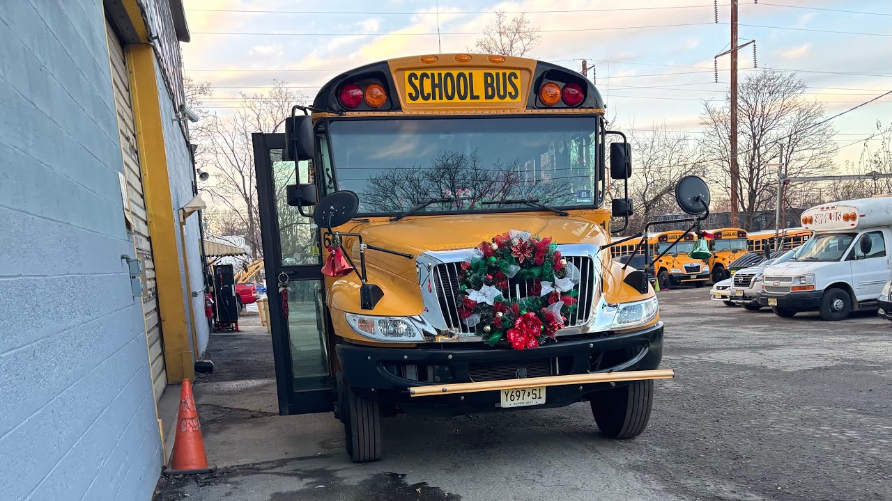 Villani Bus- #160 2023 ICCE School bus inside- Outside Christmas decorations ￼ 
