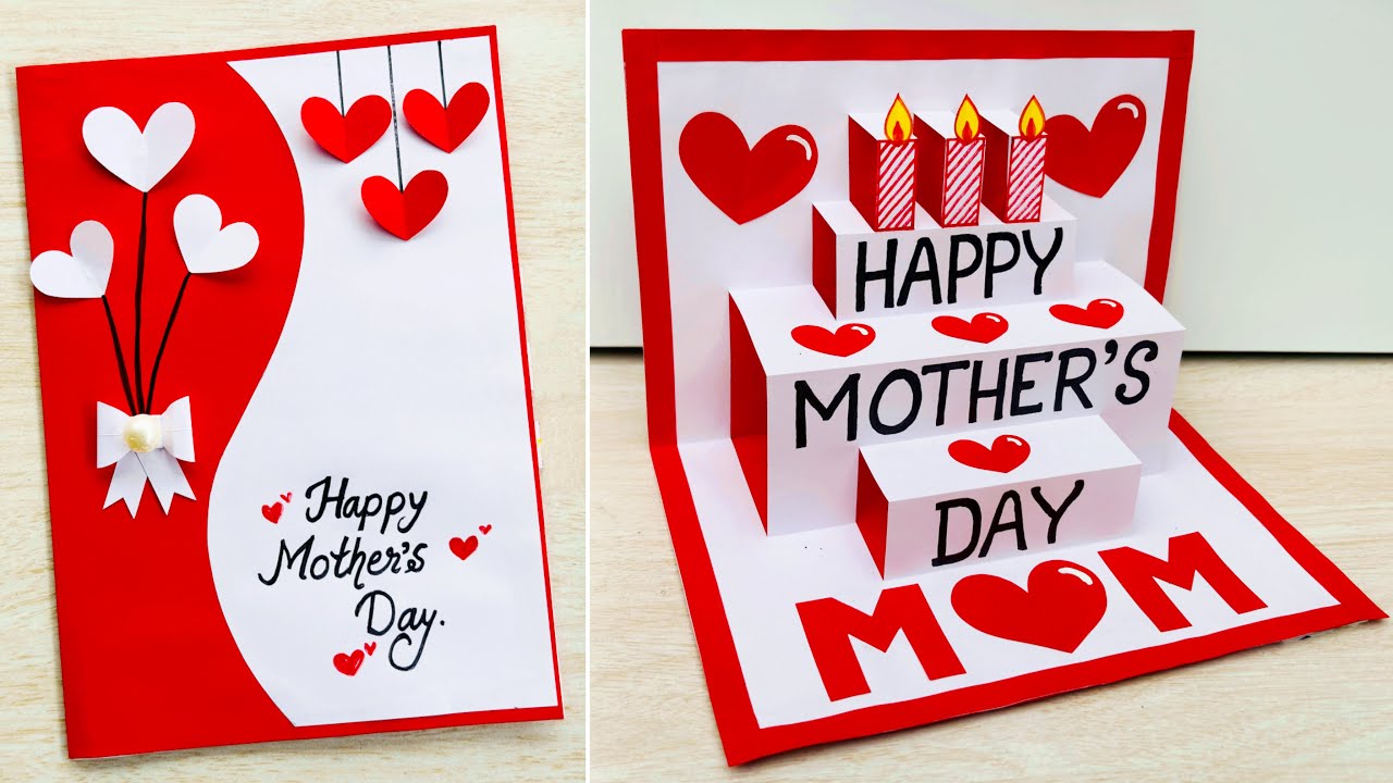 DIY Mother's day greeting card making // Happy Mother's day pop-up card ideas // Mother's day card