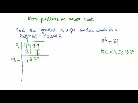 Word problems on square roots - Math, Class 8 Video Lecture