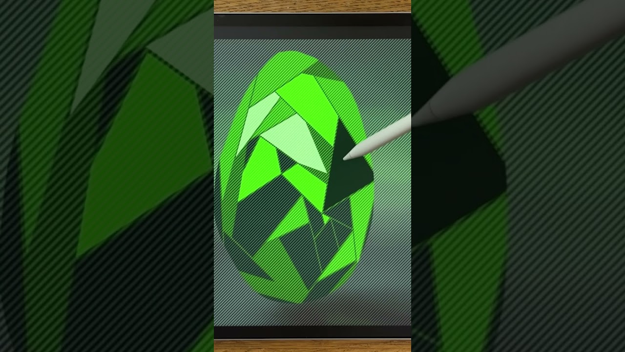 Draw a green gemstone procreate #procreate #procreatetutorial #gemstone #emerald #drawingtutorial