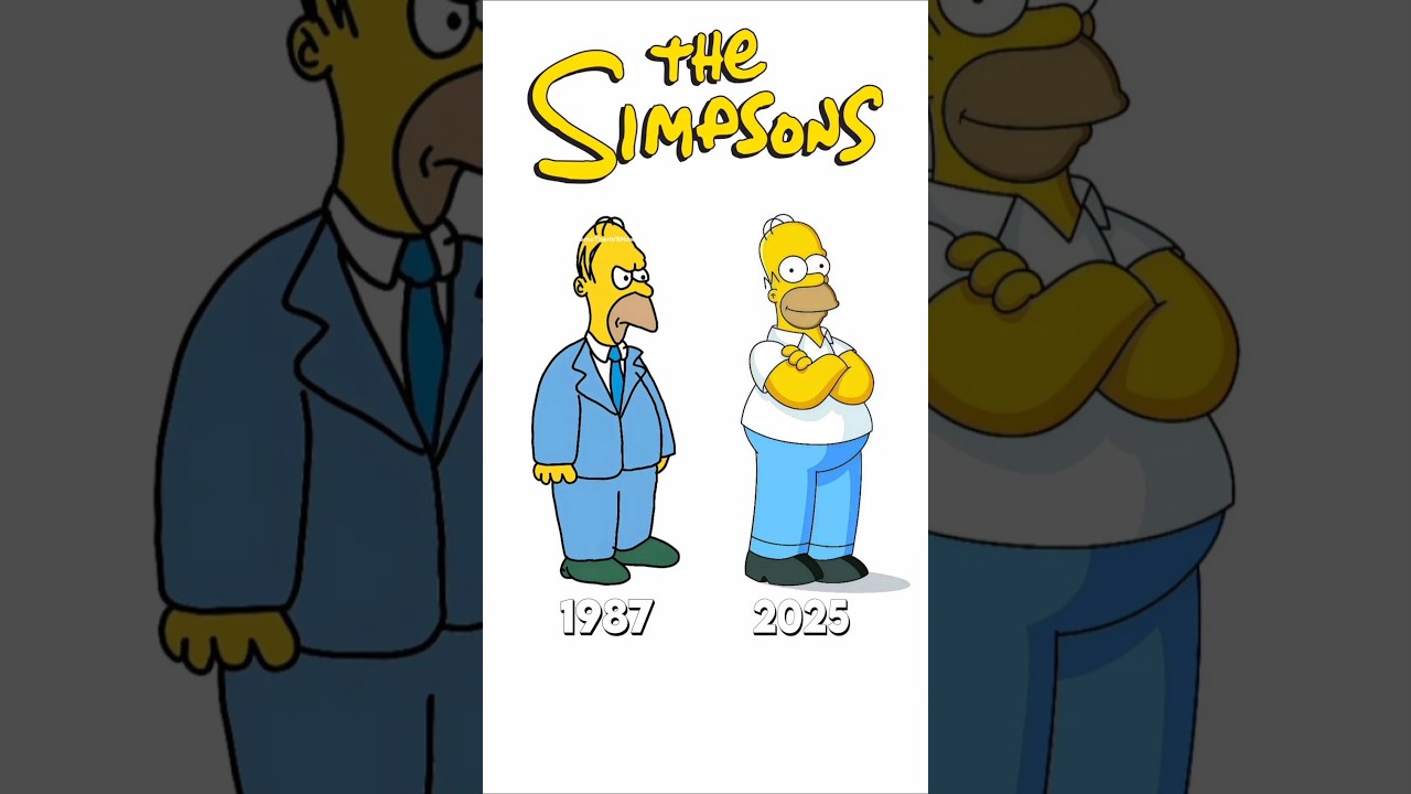 The Simpsons ⭐(1987-2025) THEN VS NOW #shorts #nostalgia